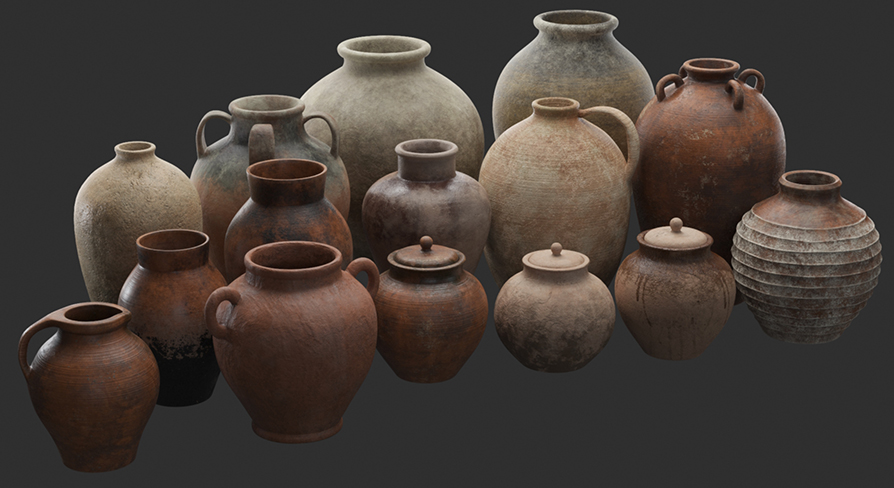 Artisan Vases Set 4, 카테고리 소품 - UE 마켓플레이스