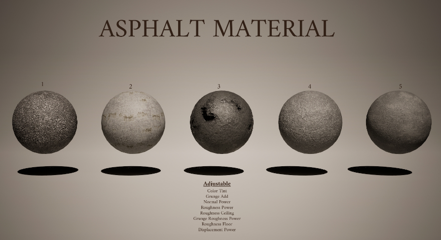 在材质创建的Asphalt Material - 虚幻引擎商城
