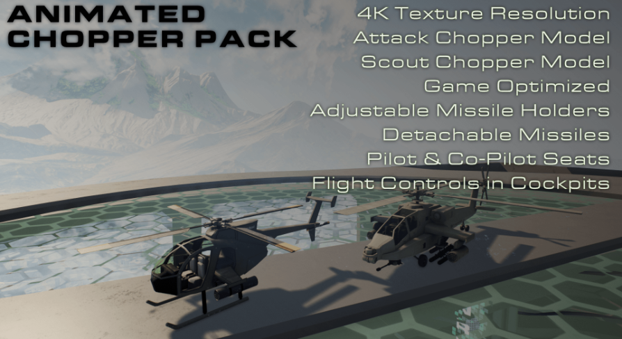 Animated Chopper Pack - Game Ready 3D Model in Props - UE Marketplace