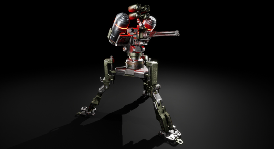 Scifi Automated Turret Pack - Minigun and Missile Launcher in ...