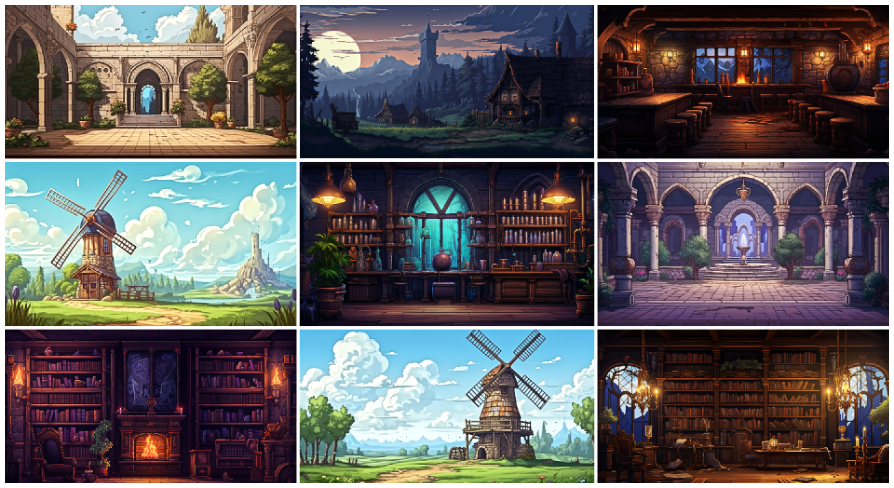 BACKGROUND - Pixel Medieval 2, 카테고리 2D 애셋 - UE 마켓플레이스