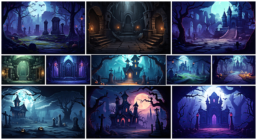 Graveyard Background Drawings