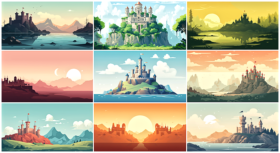 BACKGROUND - Vector Castle 2, 카테고리 2D 애셋 - UE 마켓플레이스