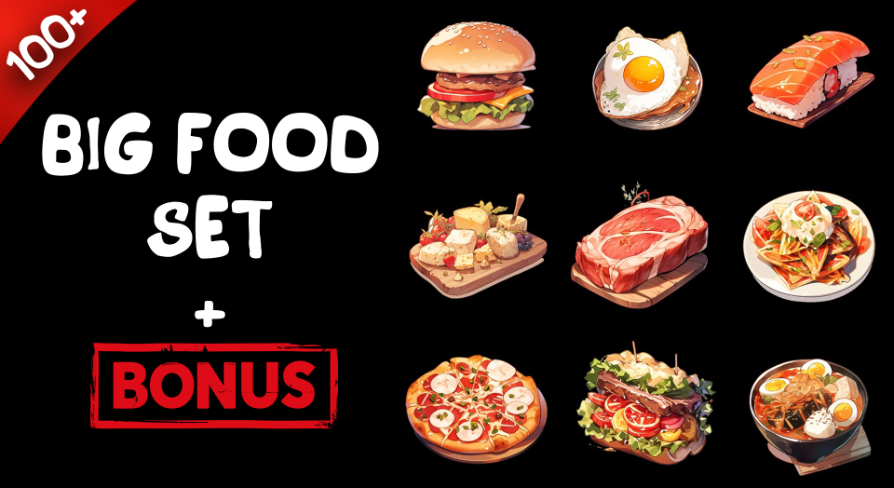 Big 2D Food Set + Bonus in 2D Assets - UE Marketplace