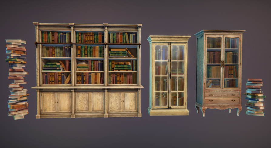 Bookcases and Books, 카테고리 소품 - UE 마켓플레이스