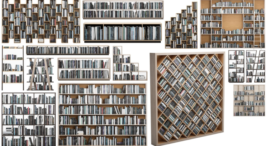 Bookshelves Vol. 1 in Architectural Visualization - UE Marketplace