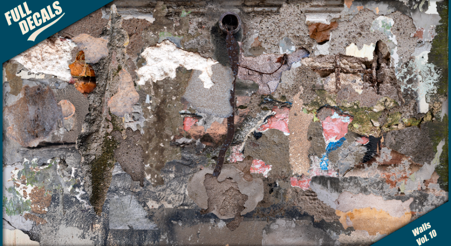 Burnt and Destroyed Wall Decals Pack Vol. 10：マテリアル - UE マーケットプレイス