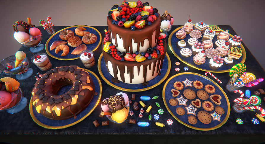 Cakes and Desserts in Props - UE Marketplace