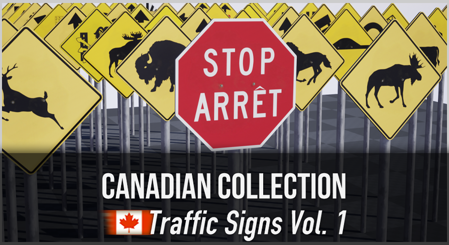 Canadian Collection: Traffic Signs Vol. 1 in Props - UE Marketplace