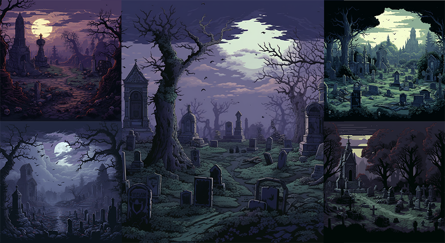 Cartoon Cemetery Scene, 카테고리 2D 애셋 - UE 마켓플레이스