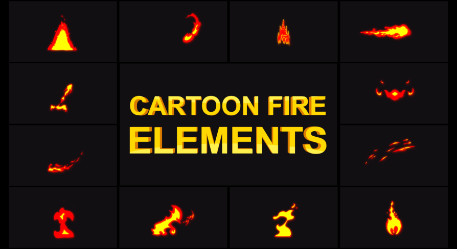 Cartoon Fire Elements, 카테고리 2D 애셋 - UE 마켓플레이스