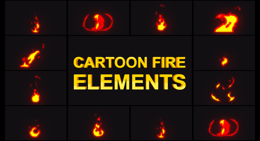Cartoon Fire Elements, 카테고리 2D 애셋 - UE 마켓플레이스