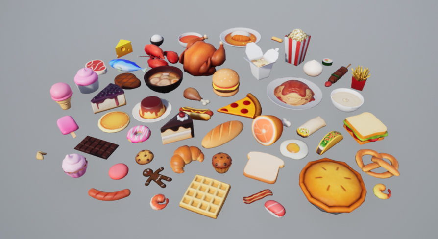 Cartoon Food Pack Vol. 1 in Props - UE Marketplace