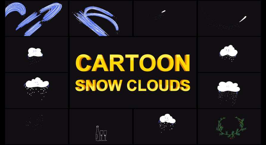 在二维资源创建的Cartoon Snow Clouds - 虚幻引擎商城