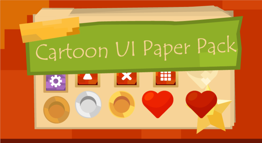 Cartoon UI Paper Pack in 2D Assets - UE Marketplace