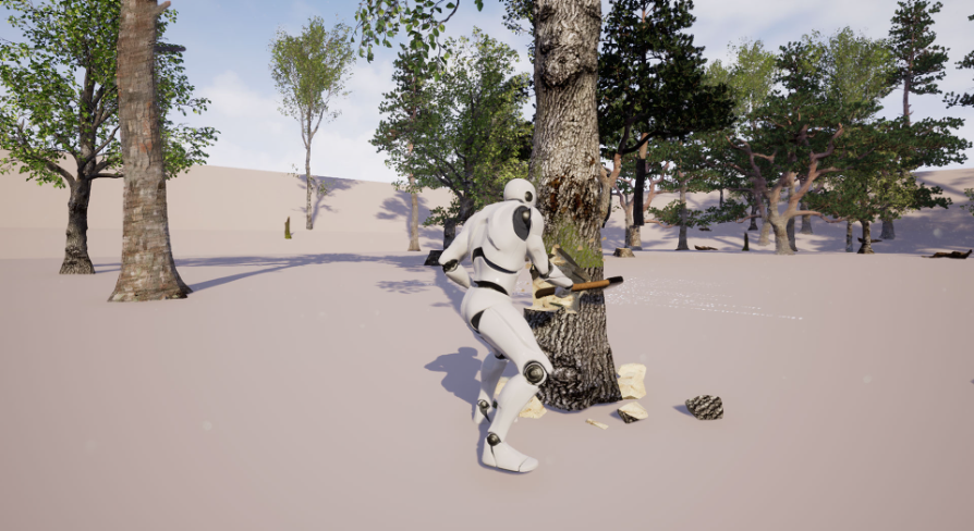 Chaos based Choppable and Interactive Trees in Blueprints - UE Marketplace