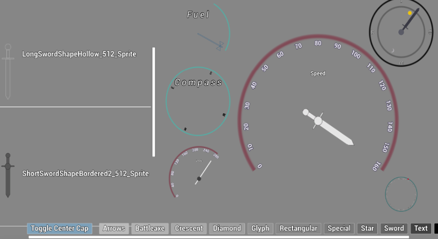 Charts Pro Radial Dial w/ 120+ Needle Textures in Blueprints - UE ...