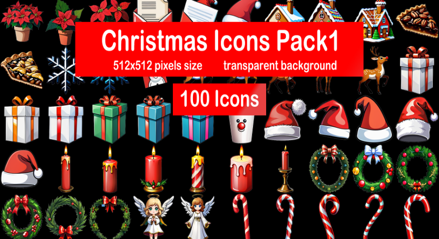 Christmas Icons Pack1 in 2D Assets - UE Marketplace