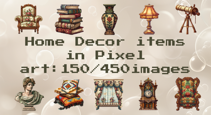 Classic Pixel Home Pack 1: 150 Essential Home Decor Items in 3 ...