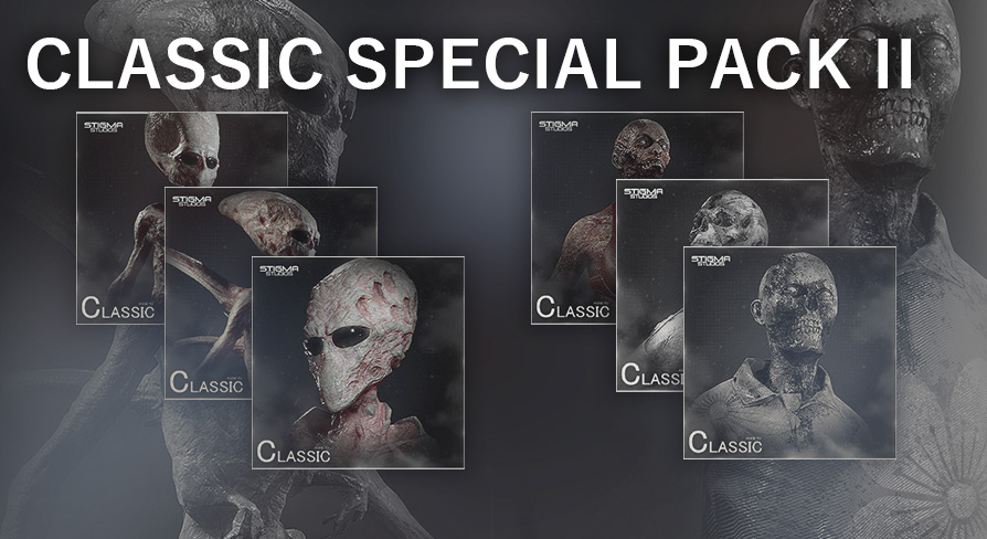 在角色创建的Classic Special Pack 02 - Alien & Zombie Classic Assets + Extra - 虚幻引擎商城