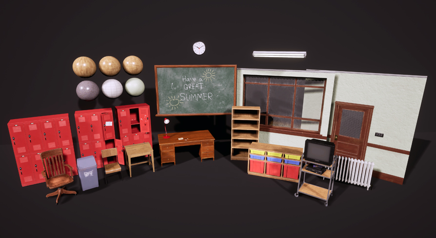 Classroom Props Pack in Props - UE Marketplace