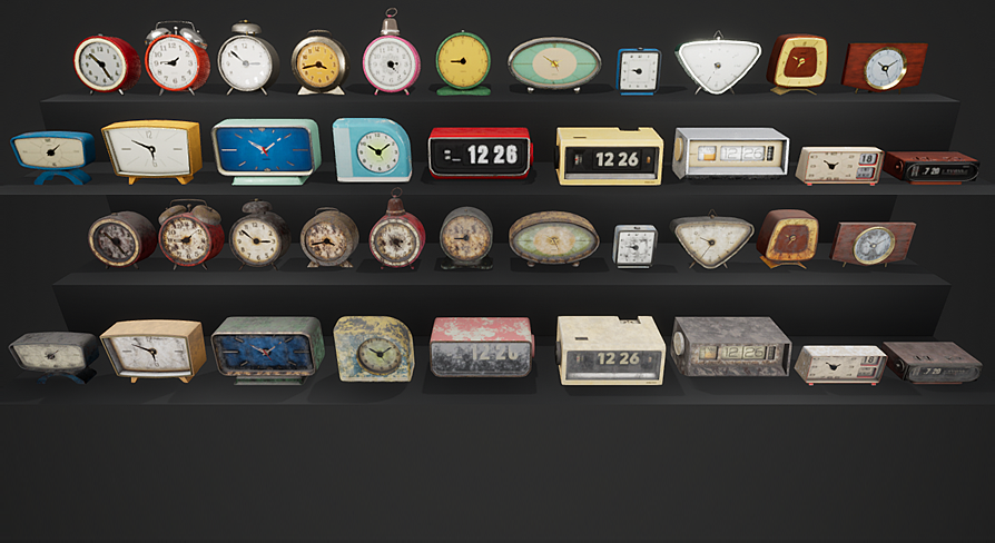 Clear and dirt desktop clocks., 카테고리 소품 - UE 마켓플레이스