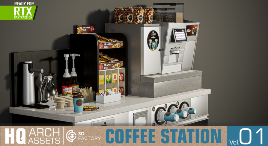 HQ Coffee Station Vol. 1 in Architectural Visualization - UE Marketplace