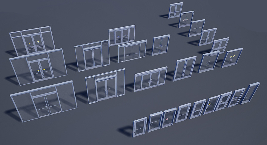 Commercial Glass Doors in Props - UE Marketplace