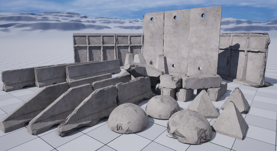 Concrete checkpoint pack Vol.1, 카테고리 소품 - UE 마켓플레이스