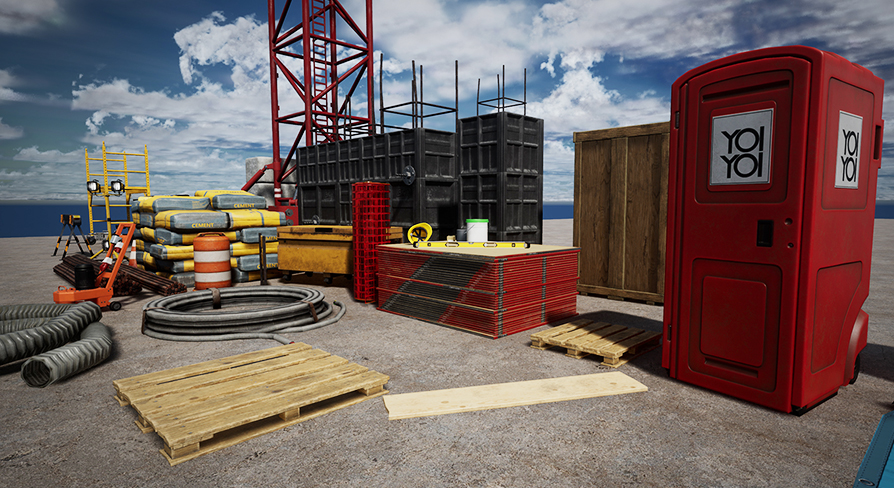 Construction props and Crane in Props - UE Marketplace