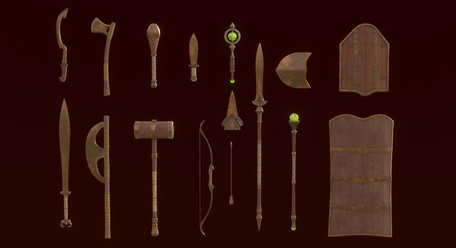Copper Fantasy Weapon Set in Weapons - UE Marketplace