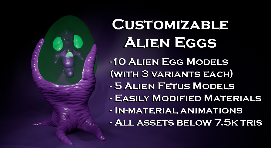 Customizable Alien Eggs in Props - UE Marketplace