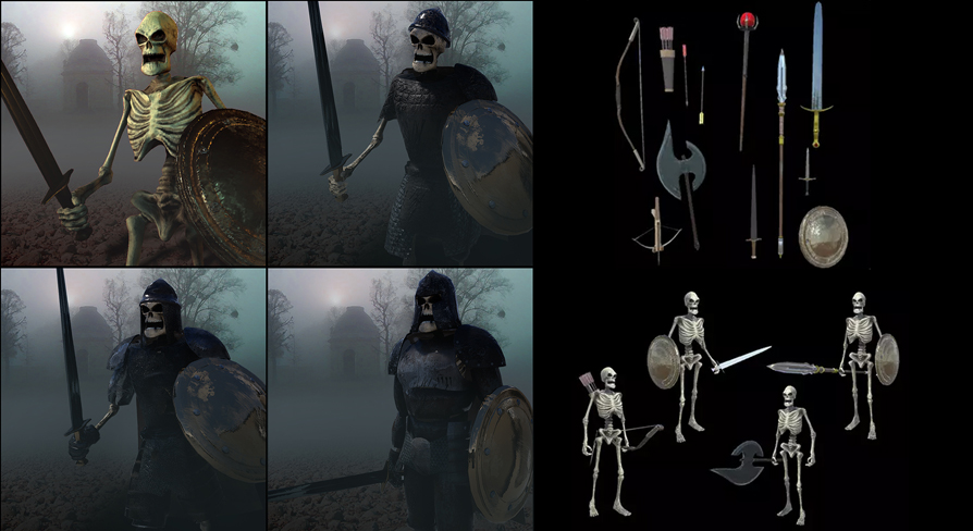 Customizable Fantasy Skeletons With Weapons And Cape in Characters - UE ...