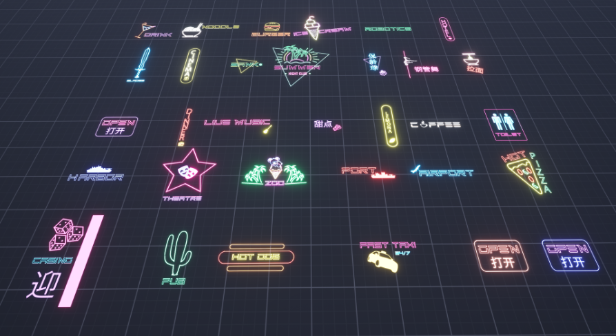 Customizable Neon Sign Pack / AI SOURCES in Materials - UE Marketplace