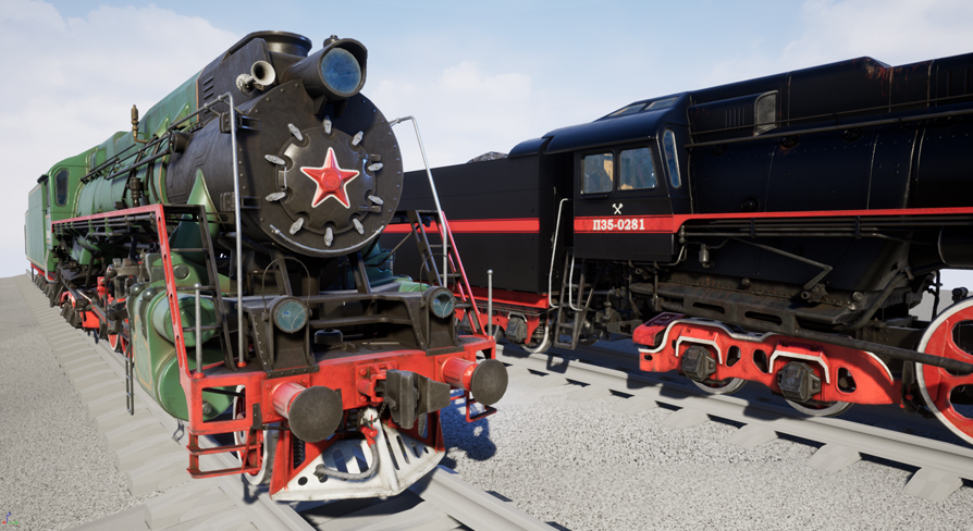 Custom steam locomotive in Props - UE Marketplace