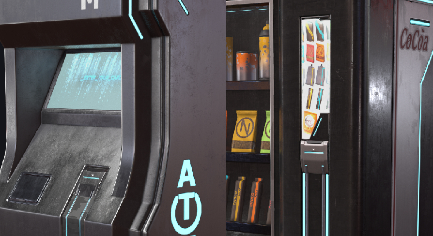 Cyberpunk Vending machine&ATM, 카테고리 소품 - UE 마켓플레이스