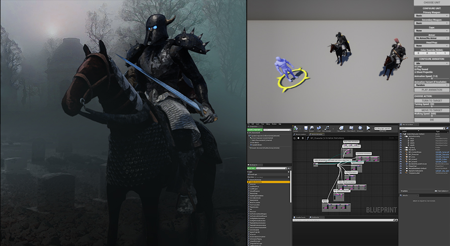 在蓝图创建的Dark Knight Character With Top Down Character System - 虚幻引擎商城