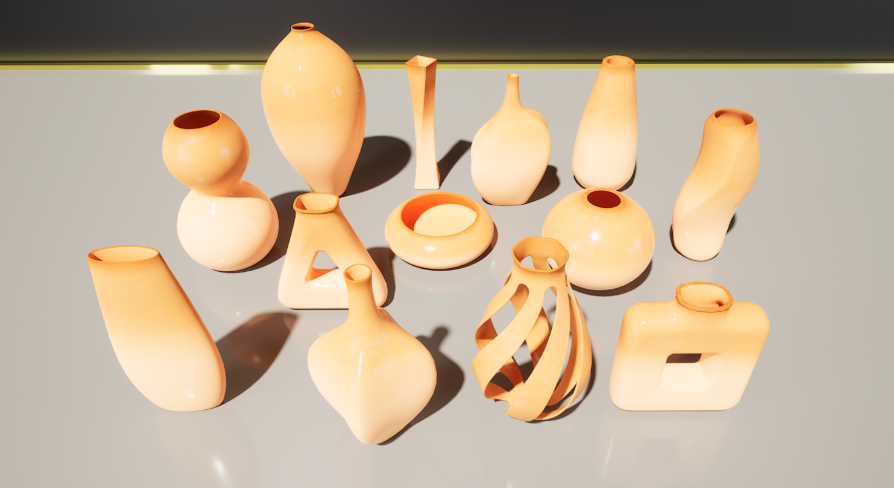 Decoration design vases Vol 2 in Props - UE Marketplace