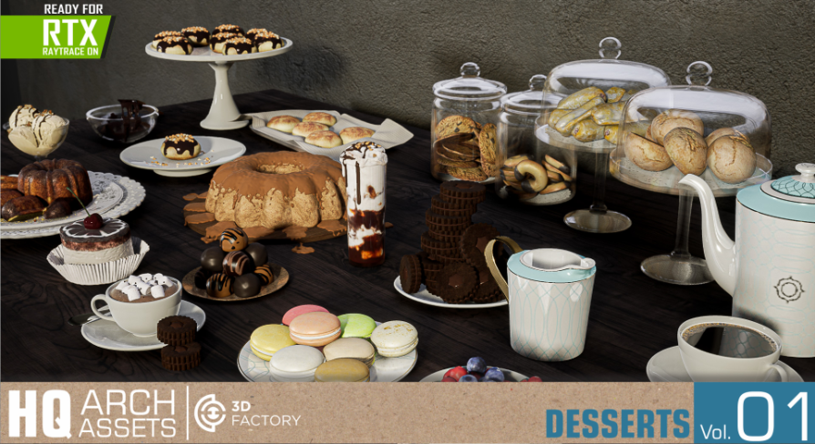 HQ Desserts Vol. 1 in Architectural Visualization - UE Marketplace