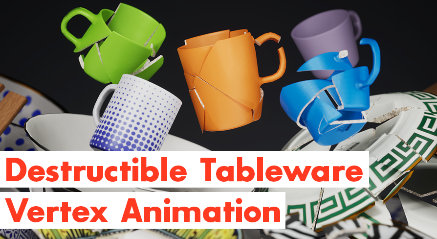 Destructible Dining Set. Vertex Animation in Props - UE Marketplace