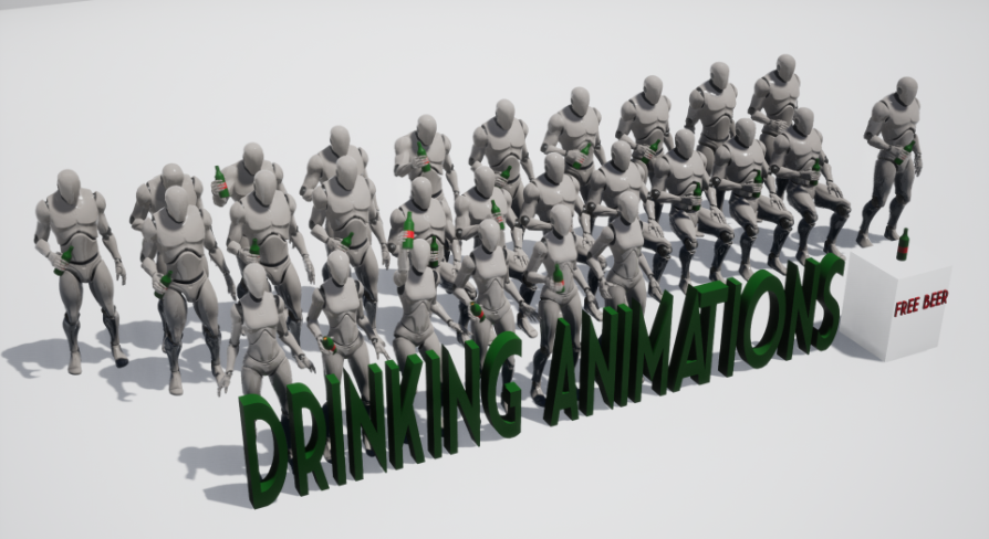 Drinking Animations in Animations - UE Marketplace