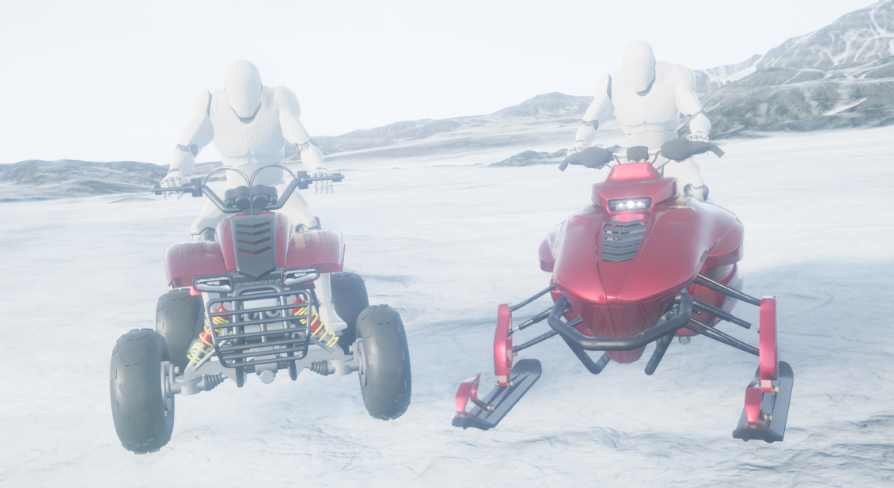 Driveable Snowmobile & ATV Bundle in Blueprints - UE Marketplace