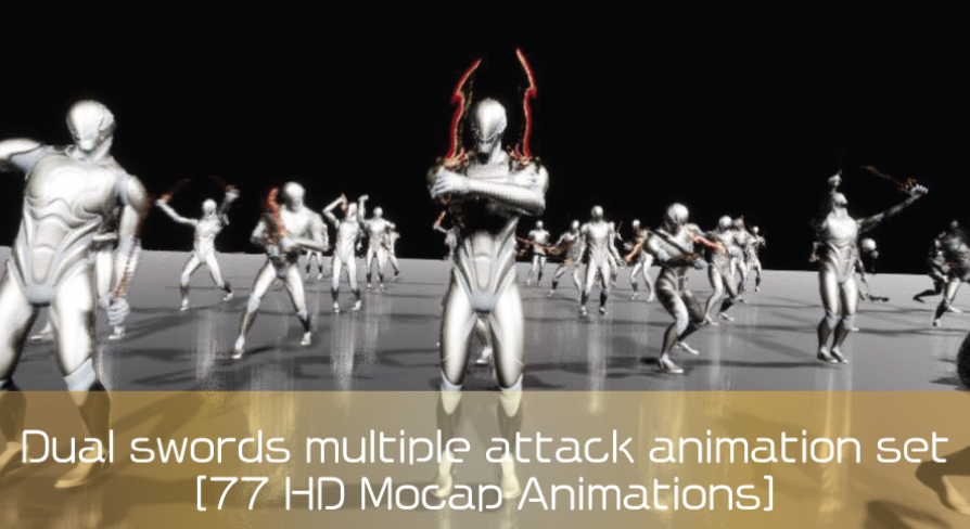 Dual swords multiple attack animation set - [77 HD Mocap Animations] in ...