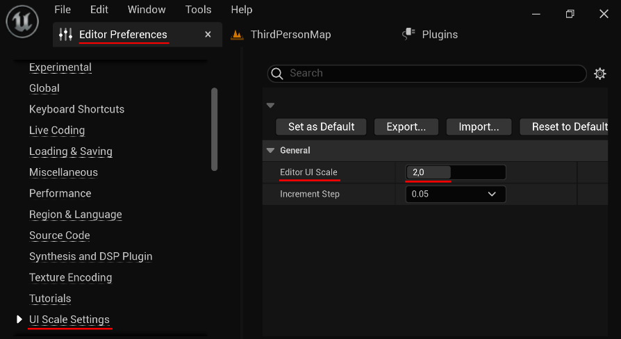 Editor UI Scale, 카테고리 코드 플러그인 - UE 마켓플레이스