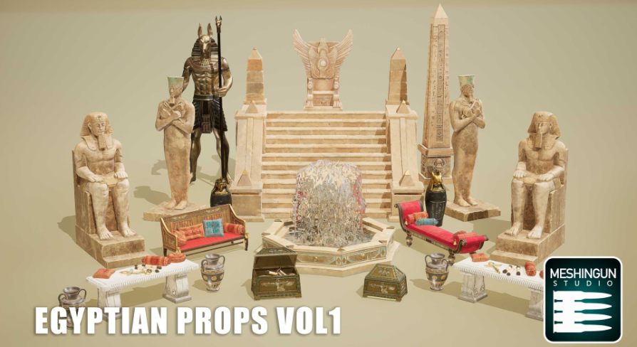 Egyptian Props Vol1 in Props - UE Marketplace
