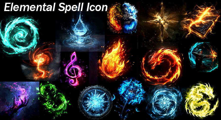Elemental Spell Icon 111：2Dアセット - UE マーケットプレイス