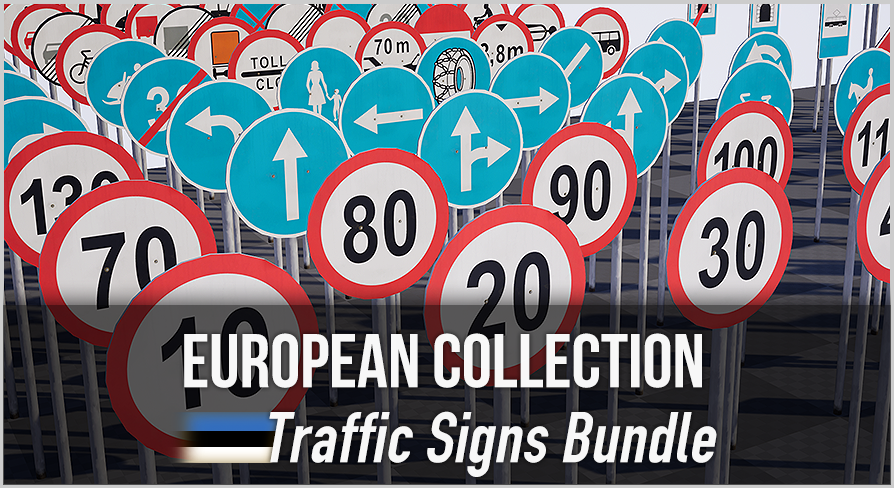 European Collection: Estonian Traffic Signs：プロップ・小物 - UE マーケットプレイス