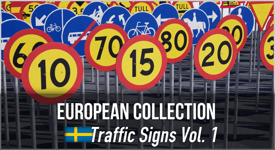 European Collection: Swedish Traffic Signs Vol. 1 in Props - UE Marketplace
