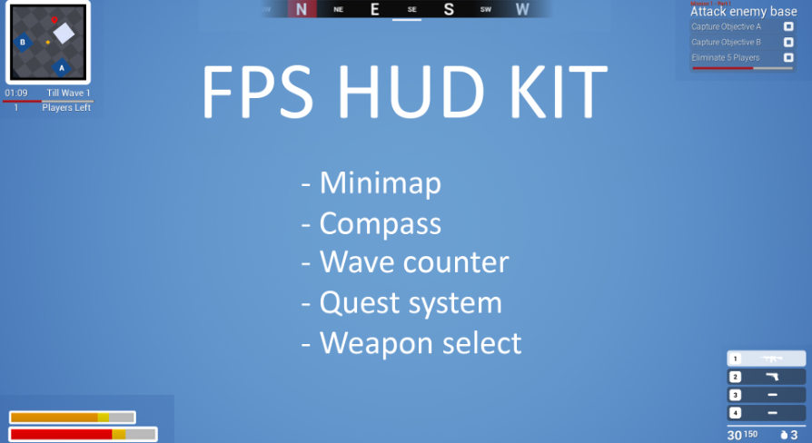 FPS HUD KIT with Template in Blueprints - UE Marketplace