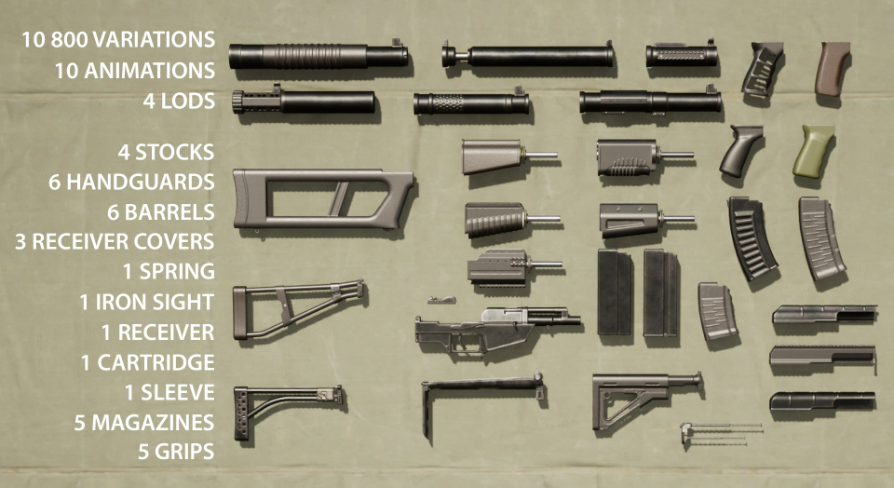 FPS VAL Modular Weapons Pack (HQ soviet silent assault rifles) in ...